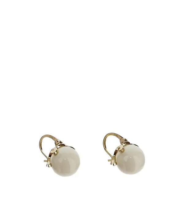 Celine Logo Earrings - Beige/gold