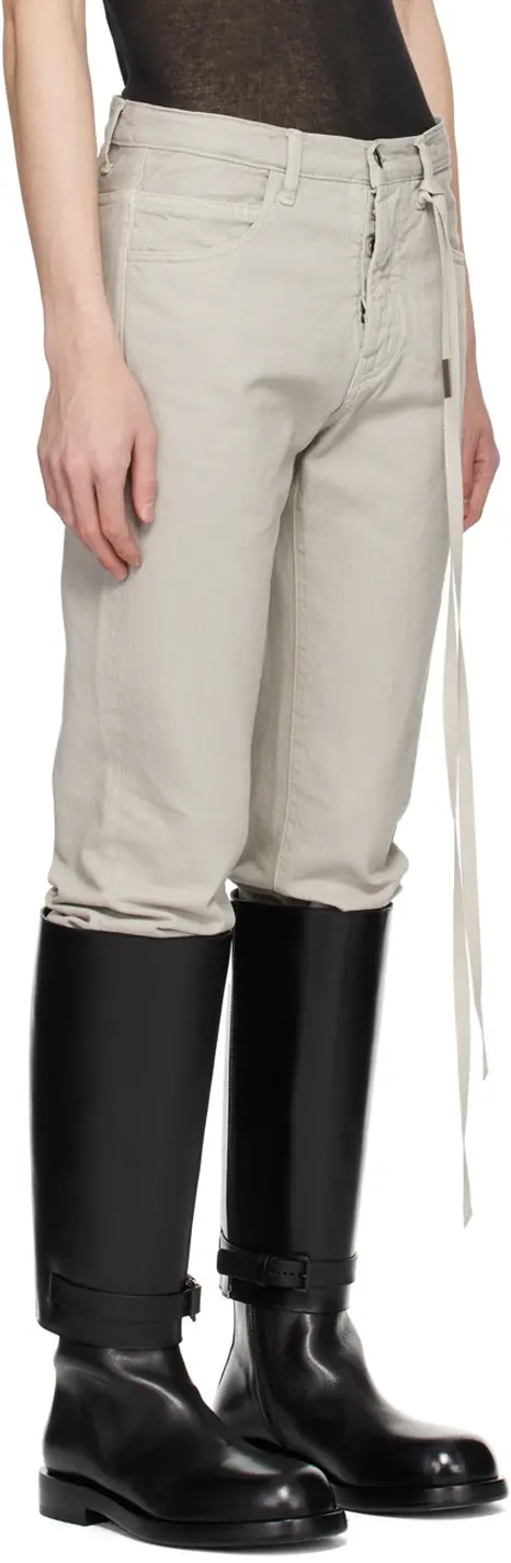 ANN DEMEULEMEESTER Belt Loop Jeans - Beige
