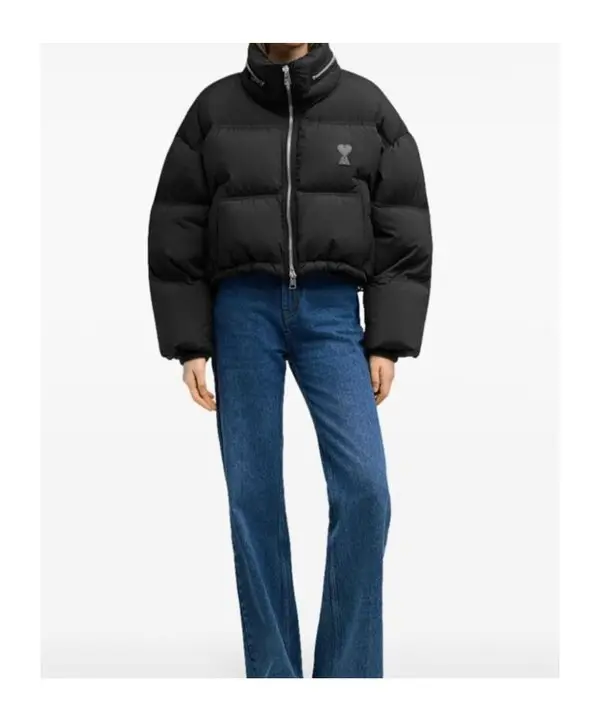 AMI Paris De Coeur Down Jacket - Black