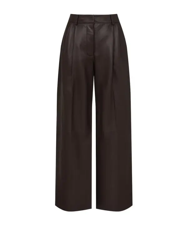 Zimmermann Illustration Wide-leg Leather Pants - Mahogany