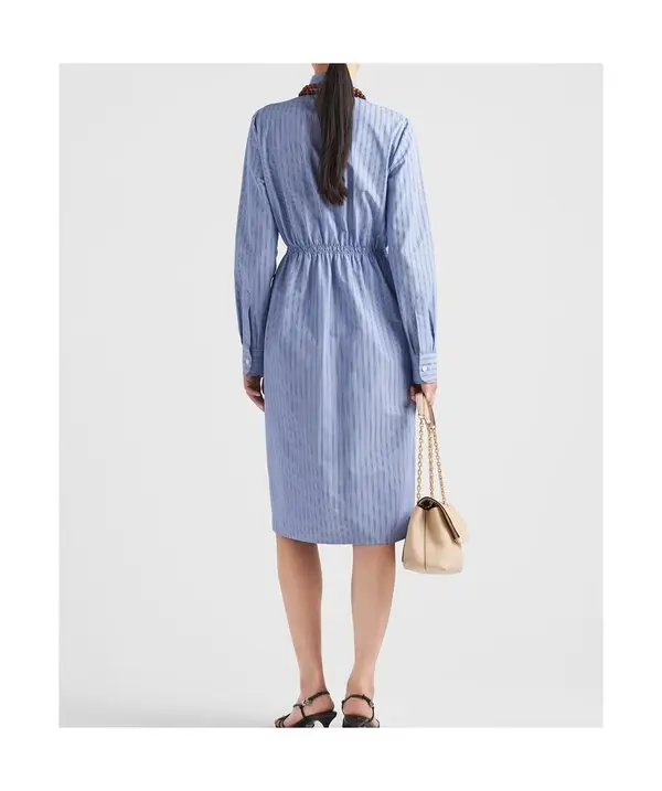 Prada Striped Straight Hem Shirt Dress