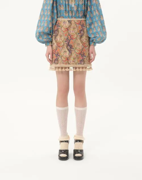 Valentino Garavani Embroidered Short Skirt With Paisley Print