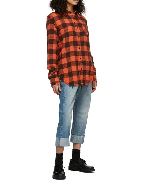 R13 Crossover Cropped Jeans - Blue
