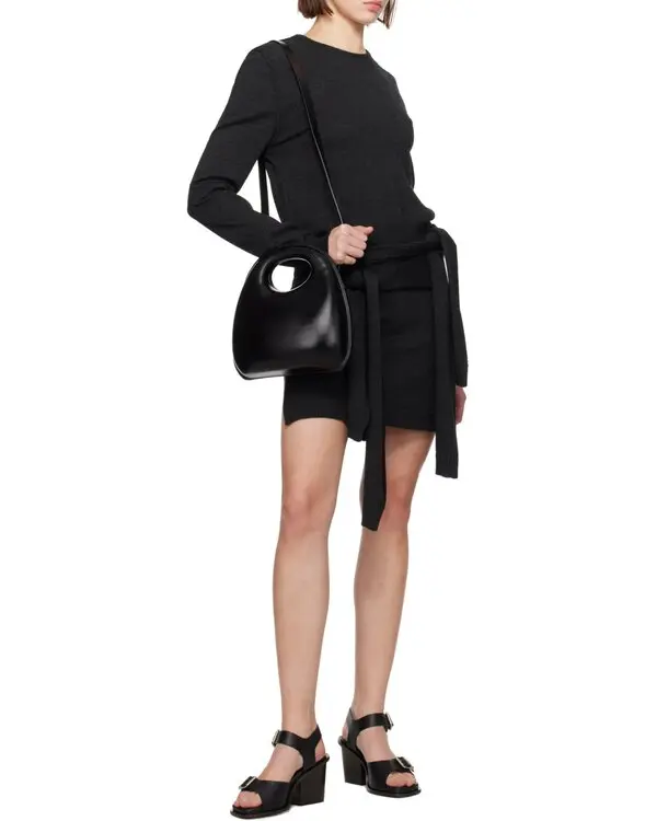 LEMAIRE Trompe L'oeil Crewneck Jumper With Wool Straps - Anthracite