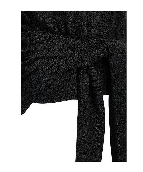 LEMAIRE Trompe L'oeil Crewneck Jumper With Wool Straps - Anthracite