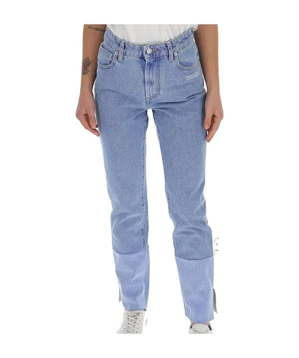 Off-White High-rise Straight-leg Jeans - Multicolor
