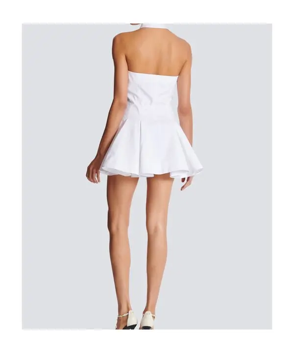 Balmain A-line Backless Poplin Dress