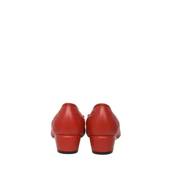 FERRAGAMO Quilted Bow Detail High Heel Pumps - Red