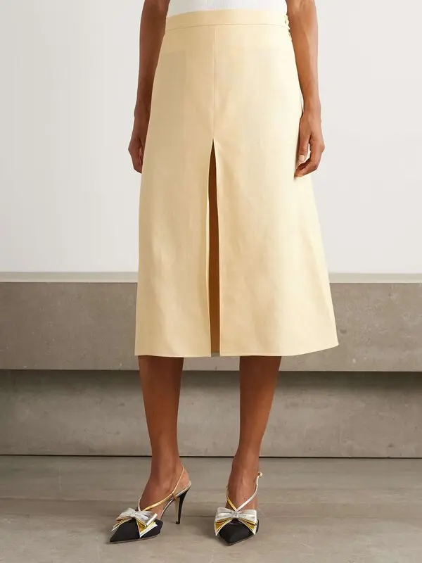 Valentino Garavani Wide-leg Midi Skirt With Front Slit