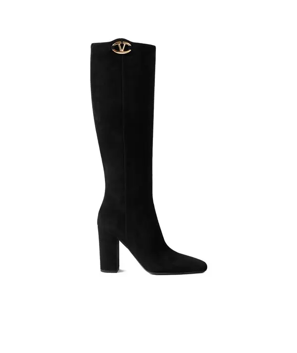 Valentino Garavani Logo Knee High Boots