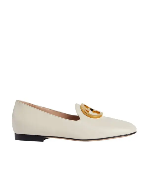 Gucci Blondie Logo-plaque Loafers - White