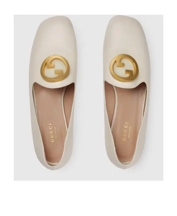 Gucci Blondie Logo-plaque Loafers - White
