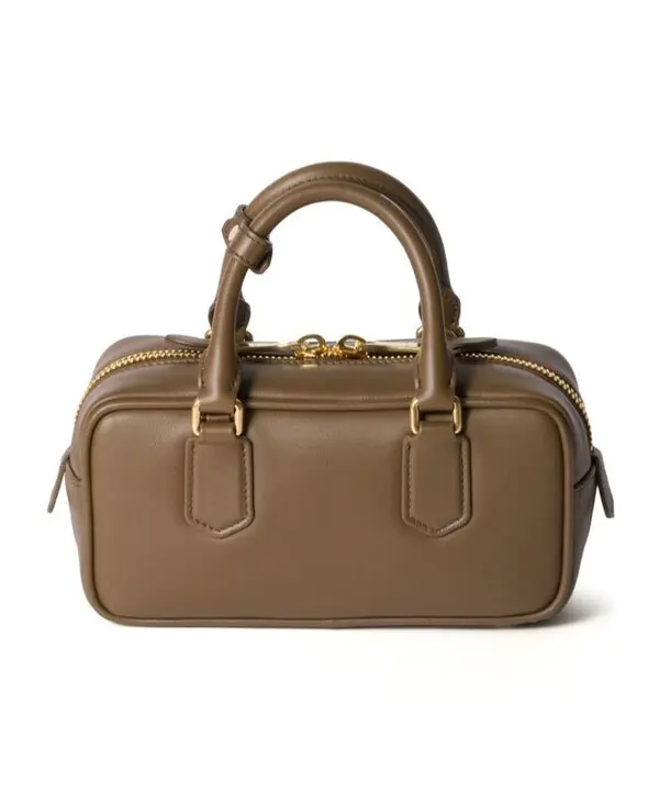 Miu Miu Logo-embossed Small Tote Bag - Brown