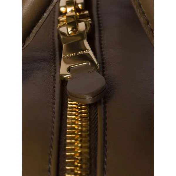 Miu Miu Logo-embossed Small Tote Bag - Brown