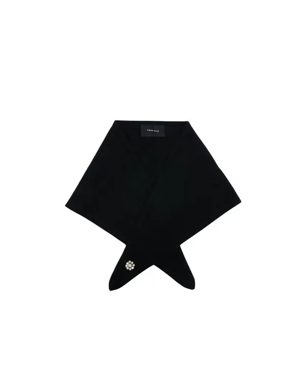 Simone Rocha Embellished Cashmere Scarf - Black