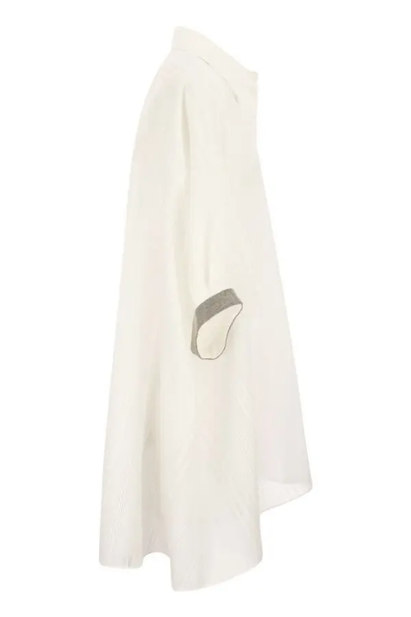 Brunello Cucinelli Sheer Striped Shirt With Embellished Cuffs
