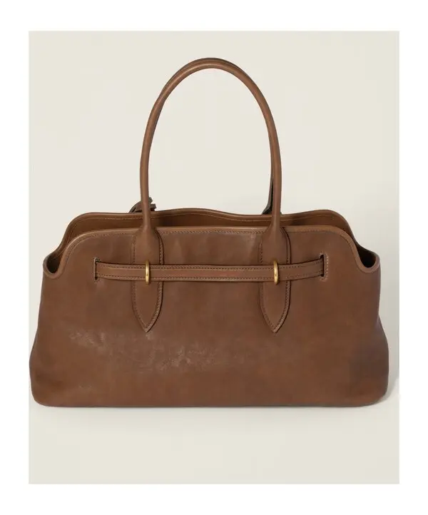 Miu Miu Aventure Nappa Leather Bag - Oak