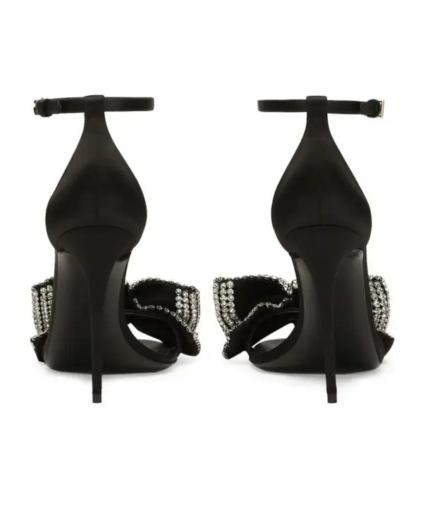 Dolce & Gabbana Embellished Dg Logo Sandals With Bow Detailing