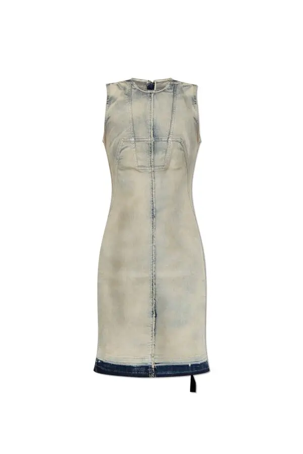 Rick Owens Sleeveless Crewneck Denim Dress - Blue