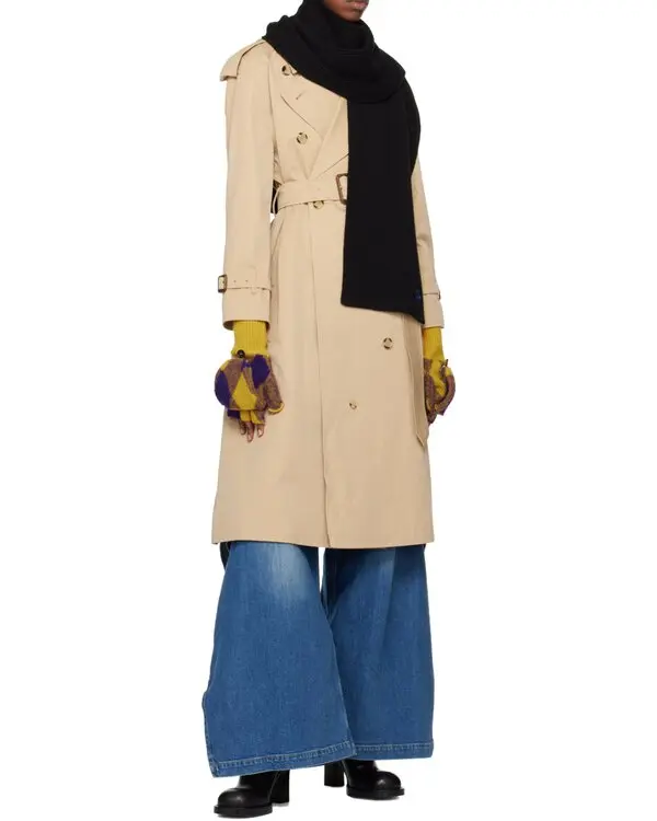 Burberry Ekd Embroidered Ribbed-knit Scarf