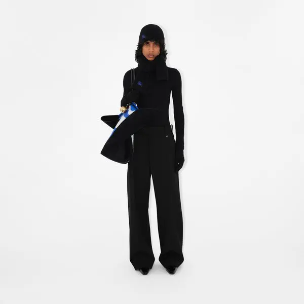 Burberry Ekd Embroidered Ribbed-knit Scarf