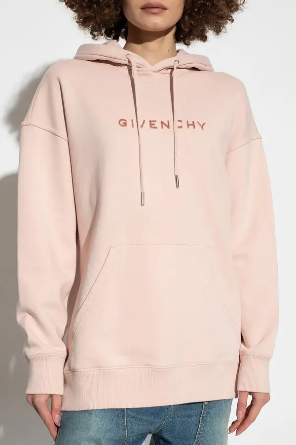 Givenchy Embroidered Logo Drawstring Hoodie