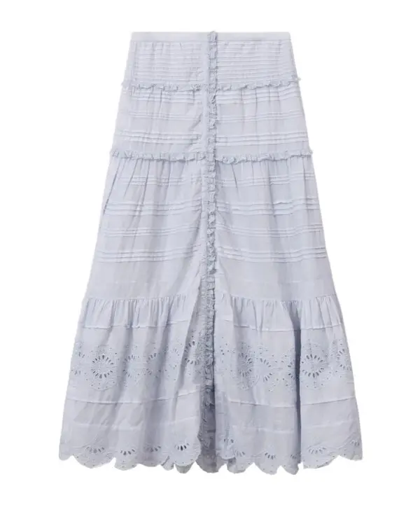 Isabel Marant Étoile Paoline Floral Lace Maxi Skirt - Light Blue