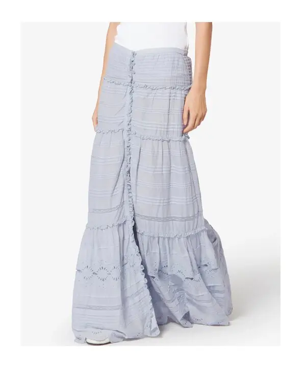 Isabel Marant Étoile Paoline Floral Lace Maxi Skirt - Light Blue