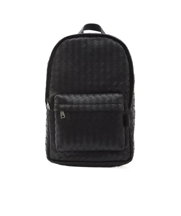 Bottega Veneta Intrecciato Leather Backpack - Black
