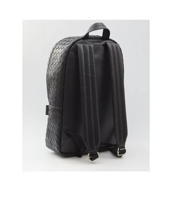 Bottega Veneta Intrecciato Leather Backpack - Black