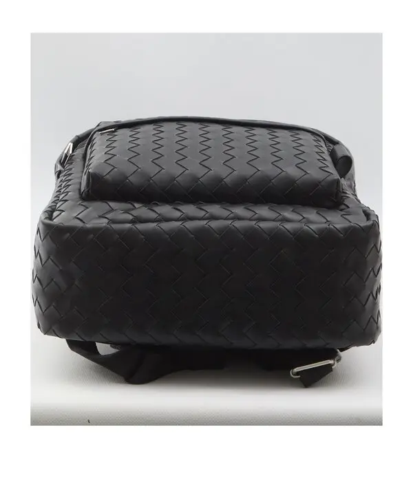 Bottega Veneta Intrecciato Leather Backpack - Black