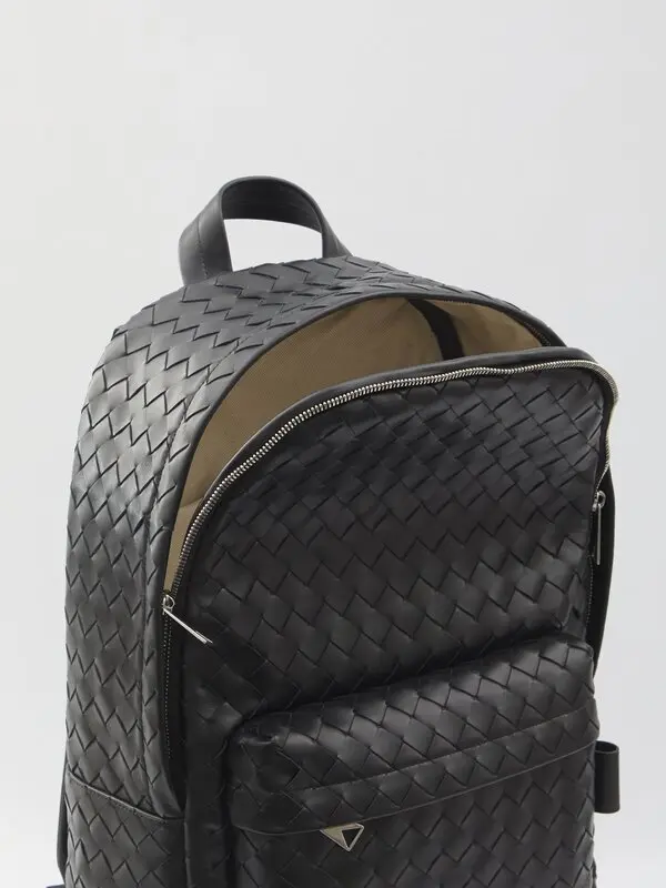 Bottega Veneta Intrecciato Leather Backpack - Black