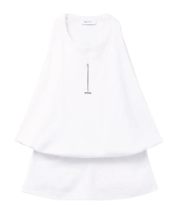 Alexander McQueen Draped Ribbed Tank Top - White