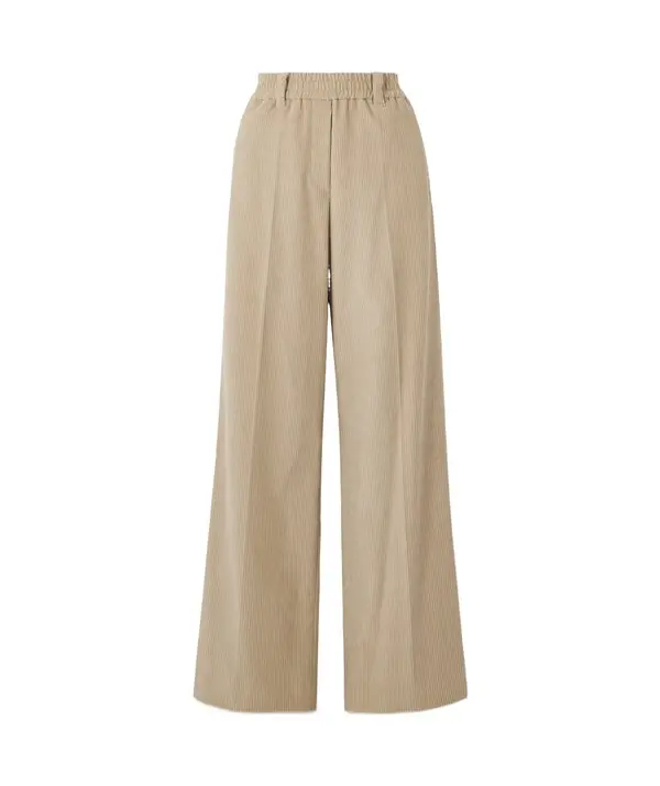 Brunello Cucinelli Corduroy Wide-leg Trousers - Beige