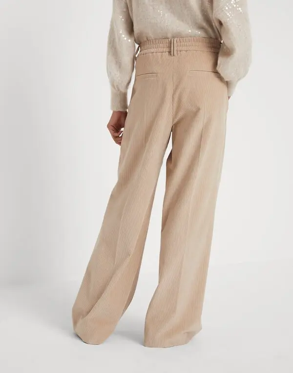 Brunello Cucinelli Corduroy Wide-leg Trousers - Beige
