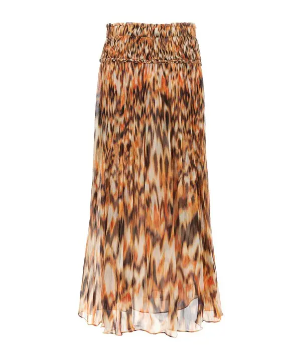 Isabel Marant Étoile Rolande Abstract Print Maxi Skirt - Orange