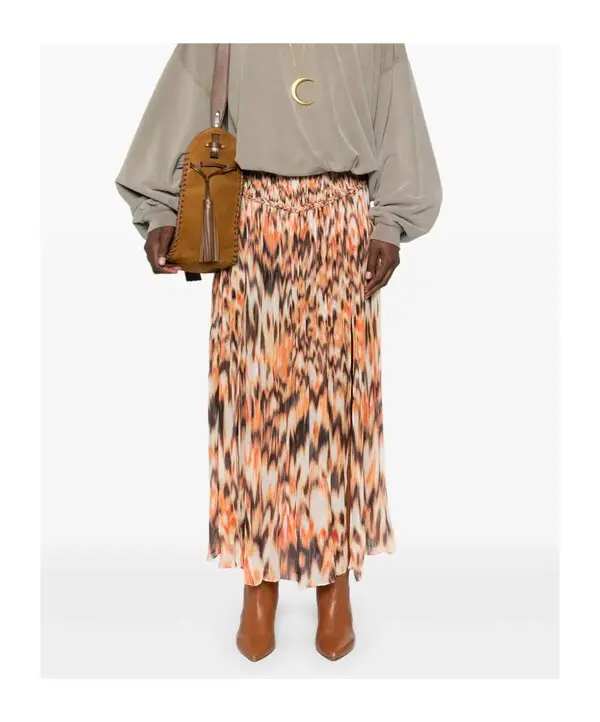 Isabel Marant Étoile Rolande Abstract Print Maxi Skirt - Orange