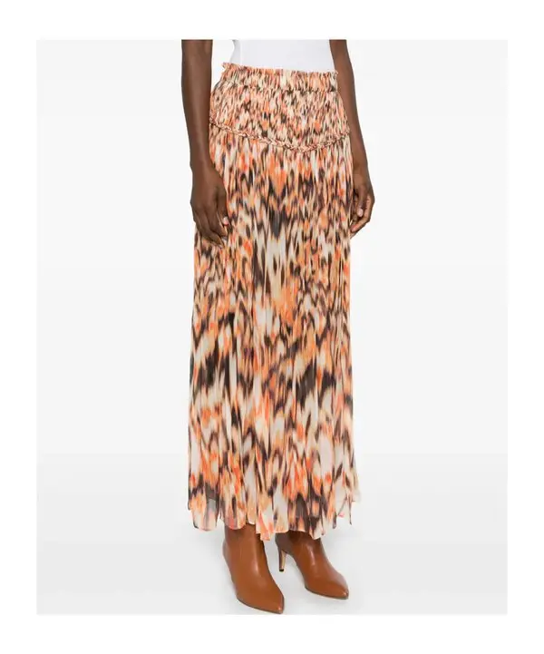 Isabel Marant Étoile Rolande Abstract Print Maxi Skirt - Orange