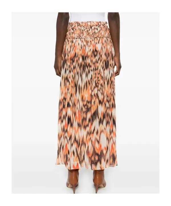 Isabel Marant Étoile Rolande Abstract Print Maxi Skirt - Orange