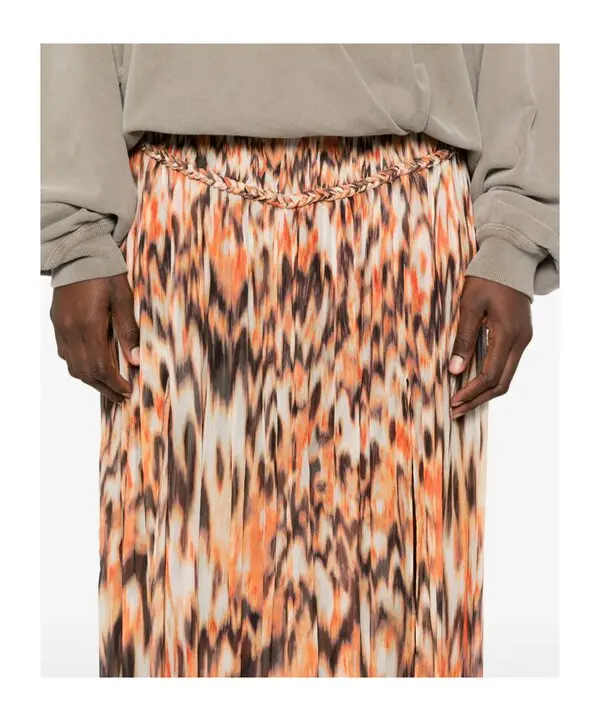 Isabel Marant Étoile Rolande Abstract Print Maxi Skirt - Orange