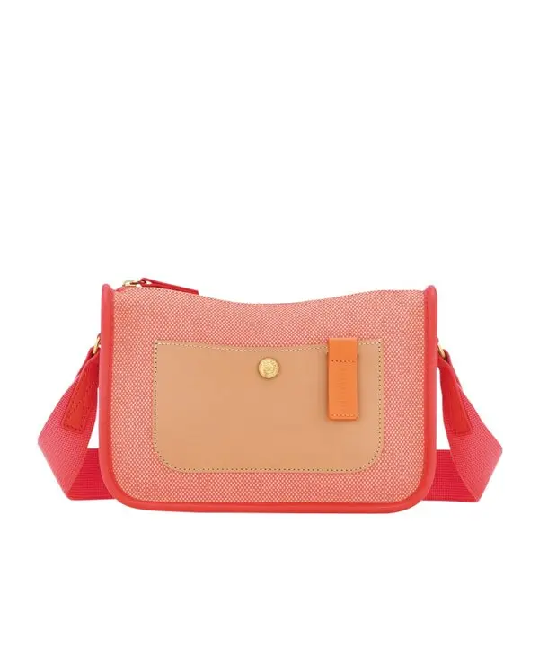 Longchamp Crossbody Bag With Canvas Shoulder Straps