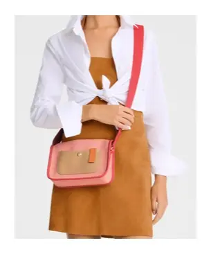 Longchamp Crossbody Bag With Canvas Shoulder Straps