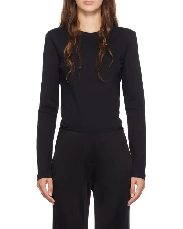 Helmut Lang Ribbed Long Sleeve T-shirt - Black