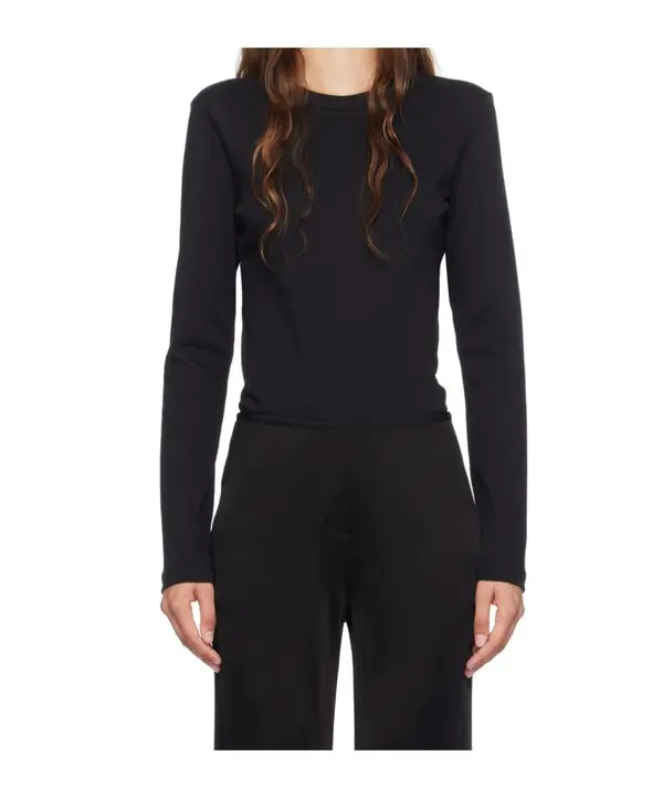 Helmut Lang Ribbed Long Sleeve T-shirt - Black