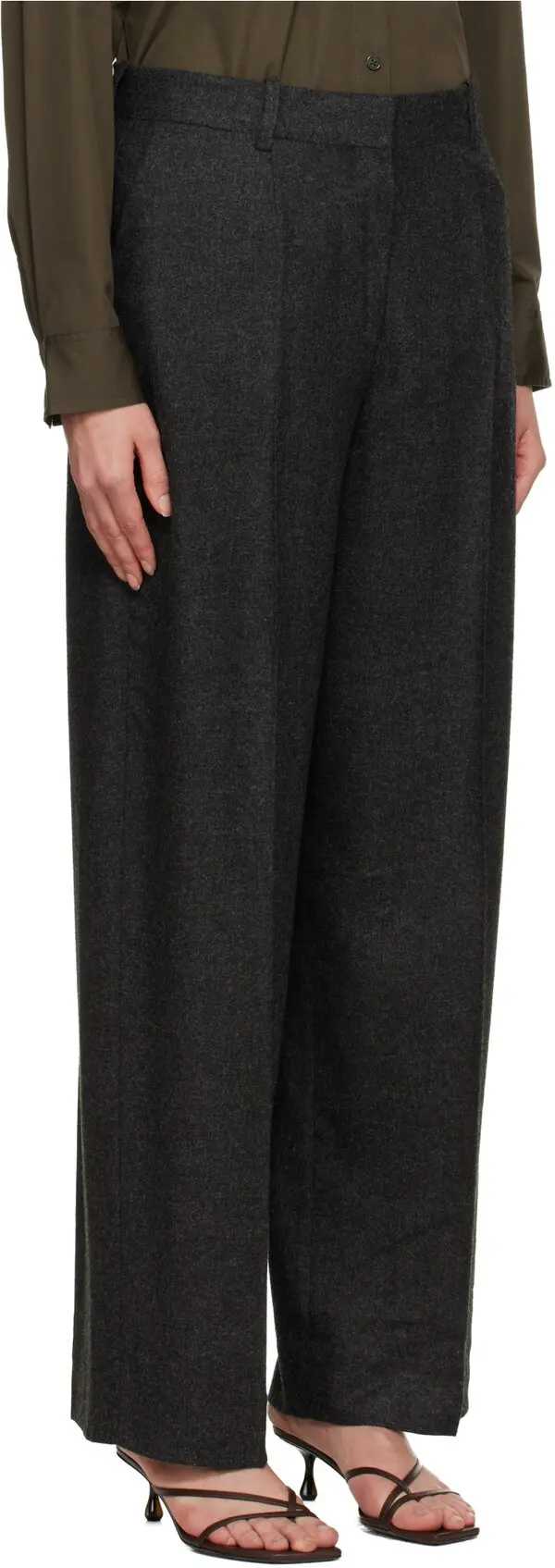 TOTEME Dart-detailed Flannel Trousers - Black