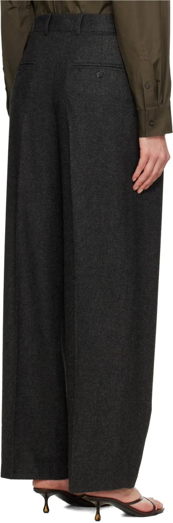 TOTEME Dart-detailed Flannel Trousers - Black