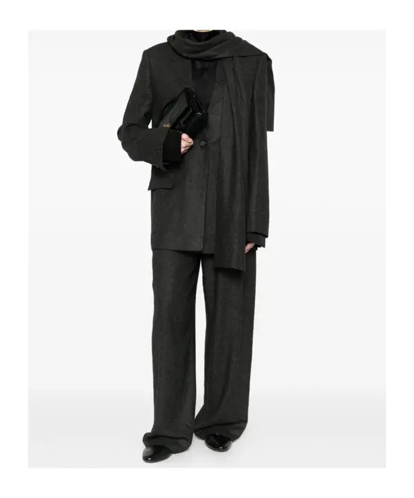 TOTEME Dart-detailed Flannel Trousers - Black
