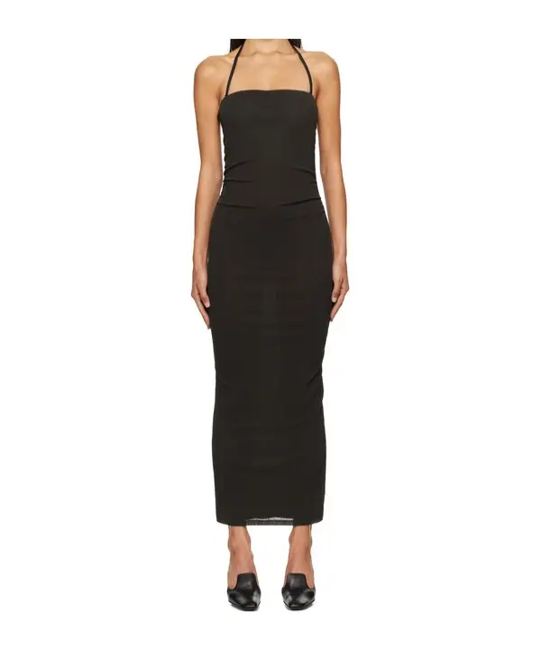Nanushka Ruched Halterneck Midi Dress