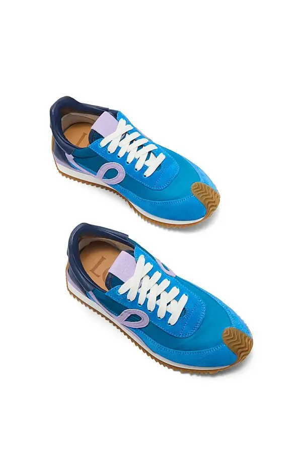 Loewe Flow Runner 2.0 Nylon And Suede Sneakers - Gradient Blue/lavender