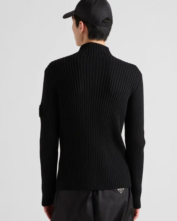Prada Zip-up Knitted Cardigan
